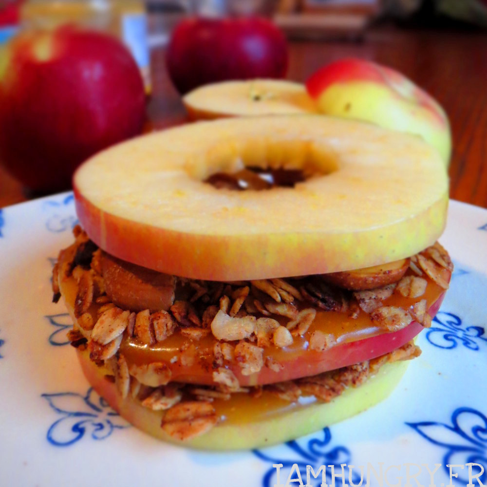 Sandwich de pommes, muesli et caramel- IAMHUNGRY