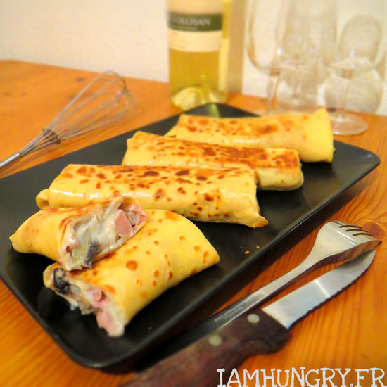 Crêpes farcies au jambon et champignon- IAMHUNGRY