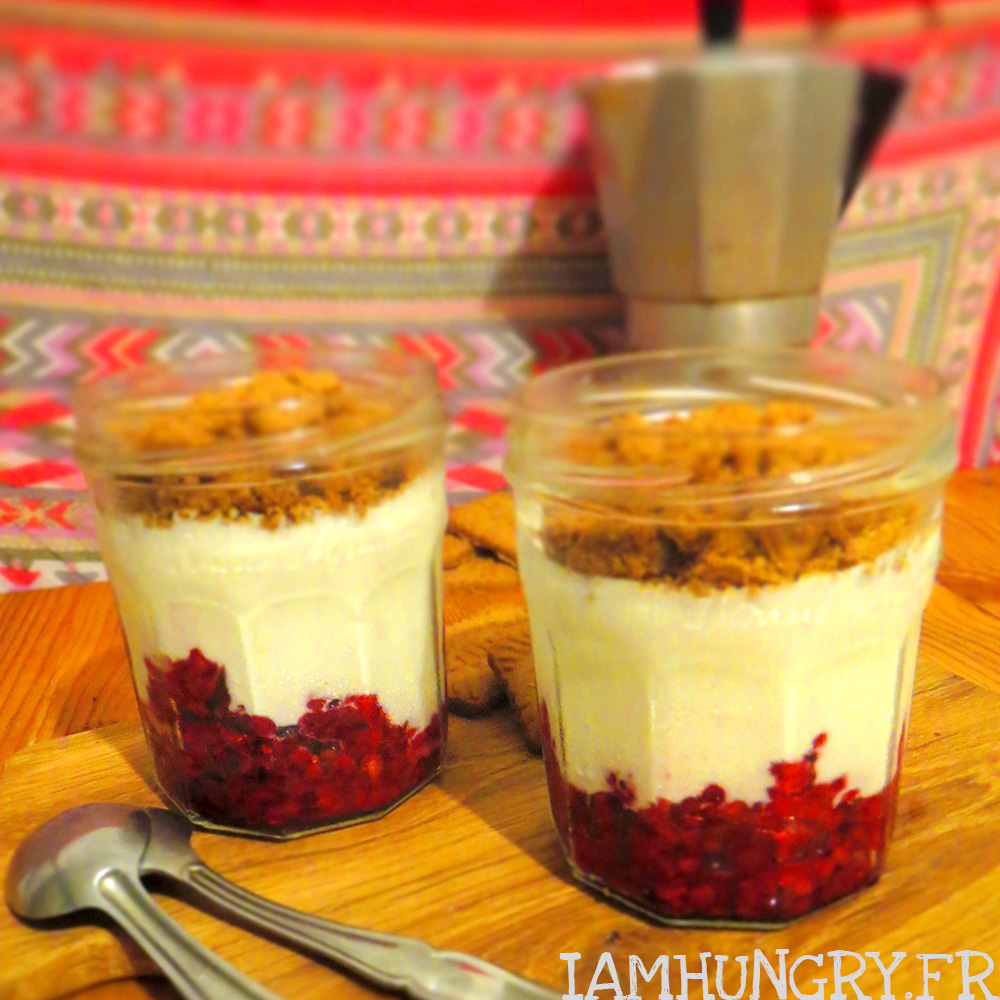 Verrine framboise spéculoos- IAMHUNGRY