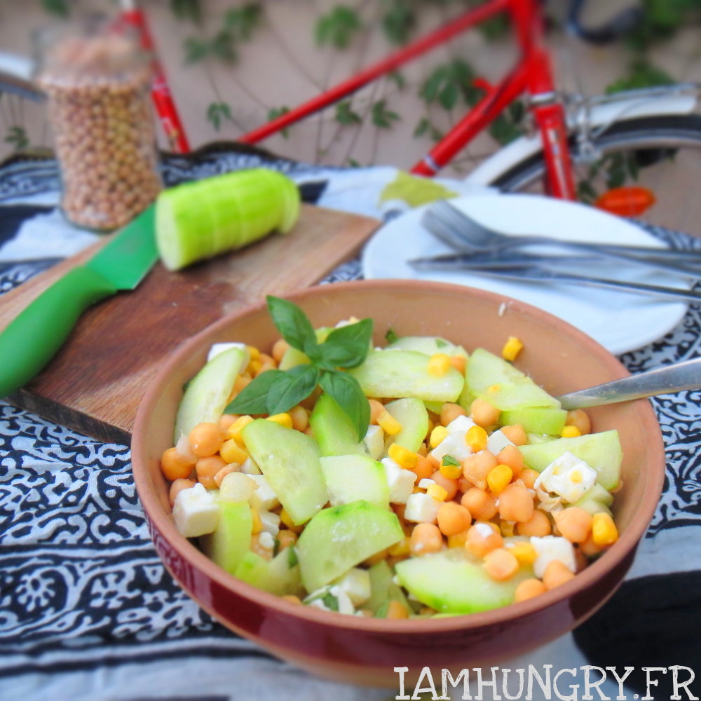 Salade de pois chiche au concombre- IAMHUNGRY