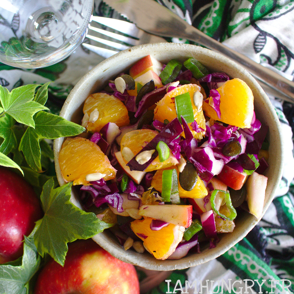 Salade de choux rouge et oranges- IAMHUNGRY