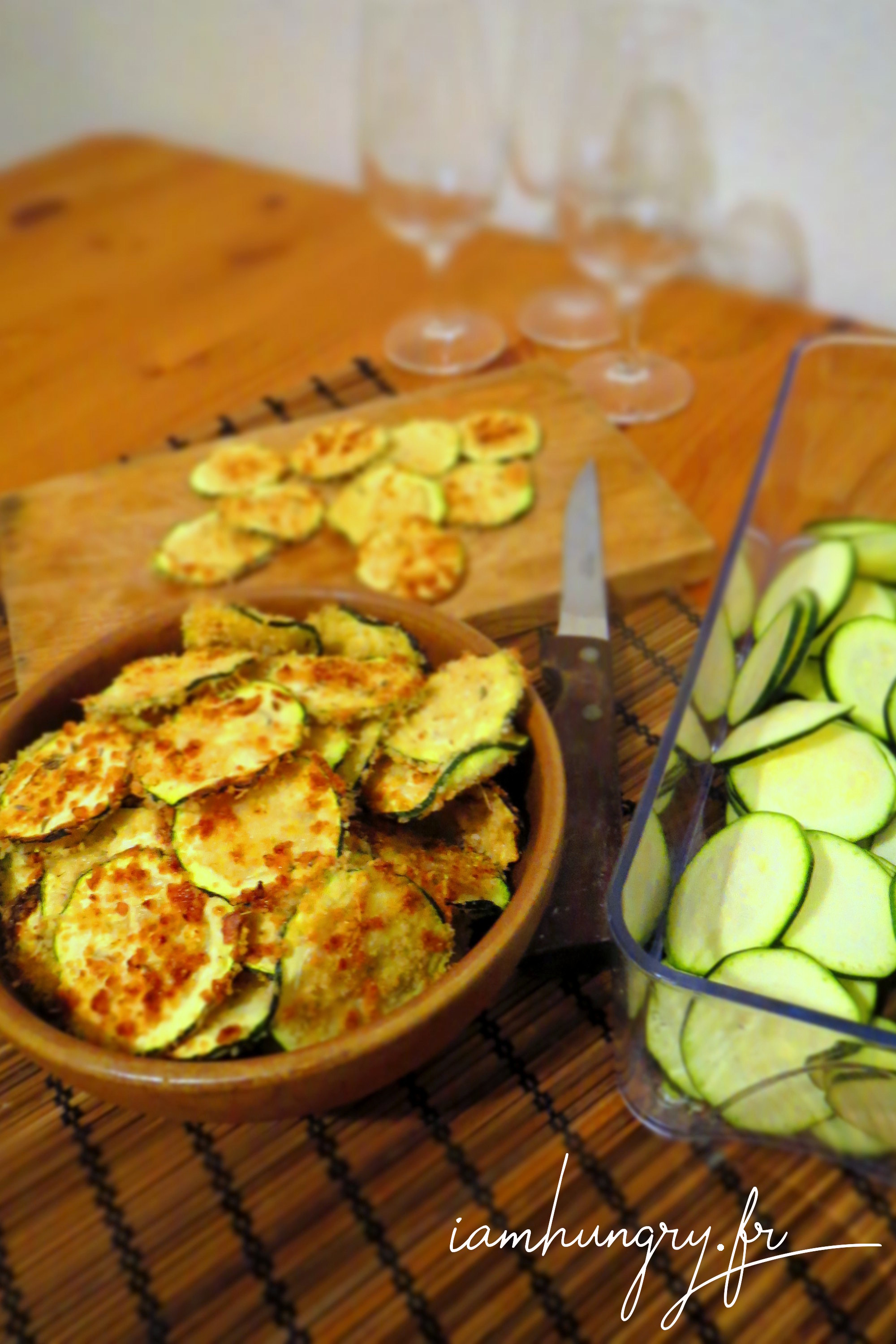 Chips de courgettes au parmesan- IAMHUNGRY