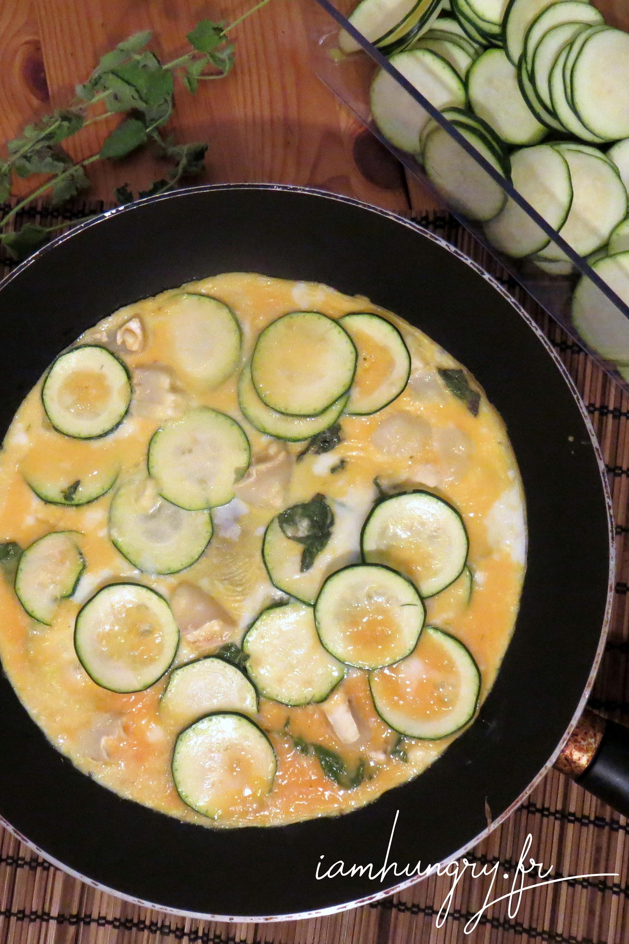 Omelette aux courgettes chèvre et menthe- IAMHUNGRY