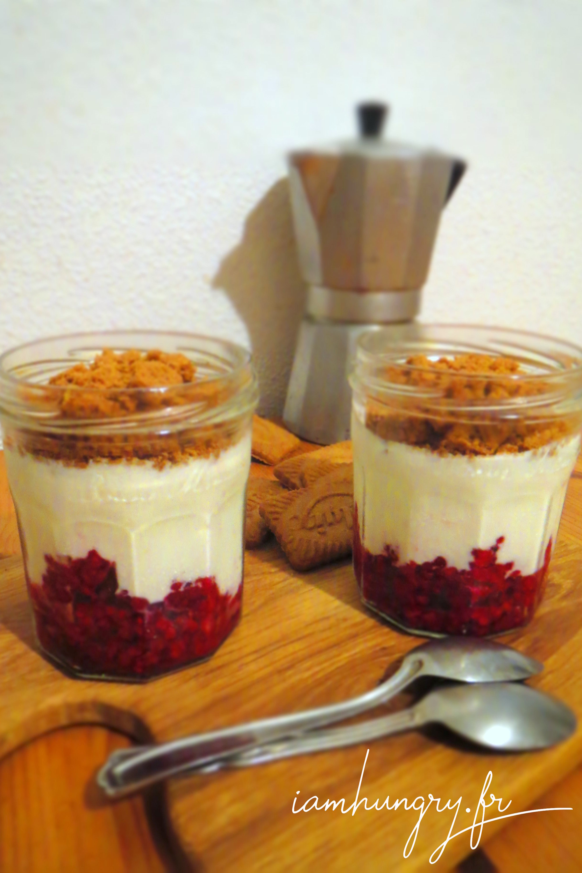 Verrine framboise spéculoos- IAMHUNGRY
