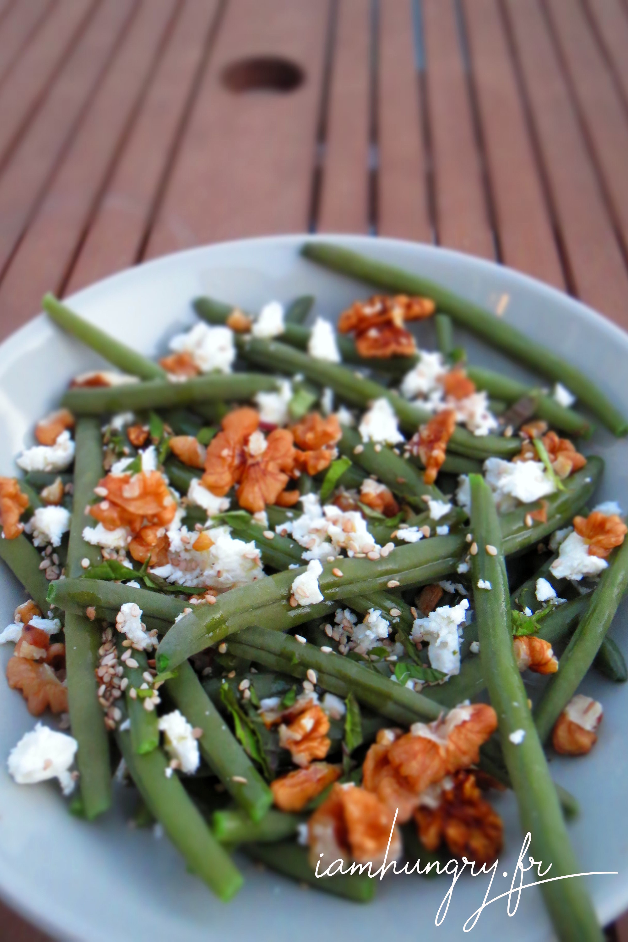 Salade de haricots verts féta et noix- IAMHUNGRY