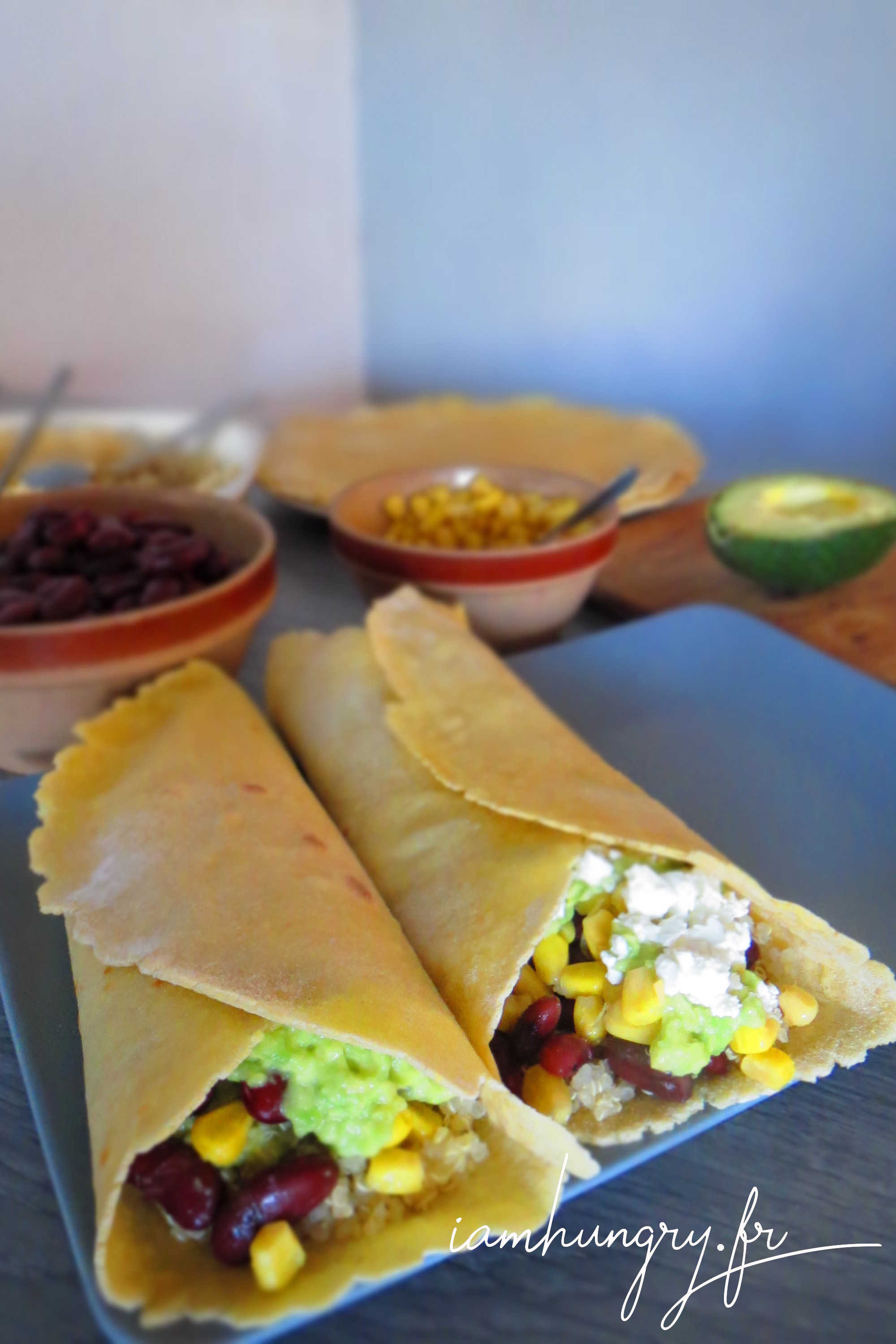 Tortillas au maïs quinoa avocat et haricots rouges- IAMHUNGRY