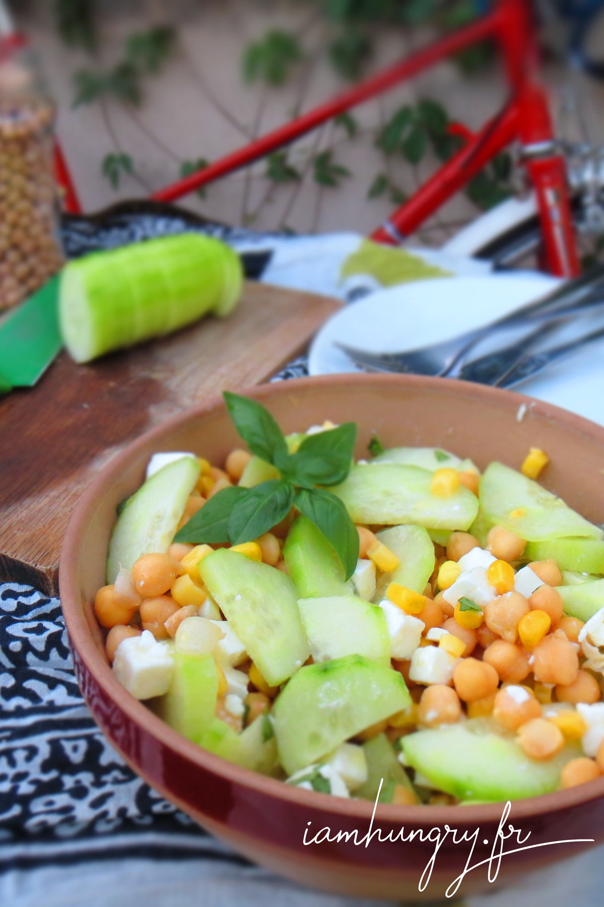 Salade de pois chiche au concombre- IAMHUNGRY