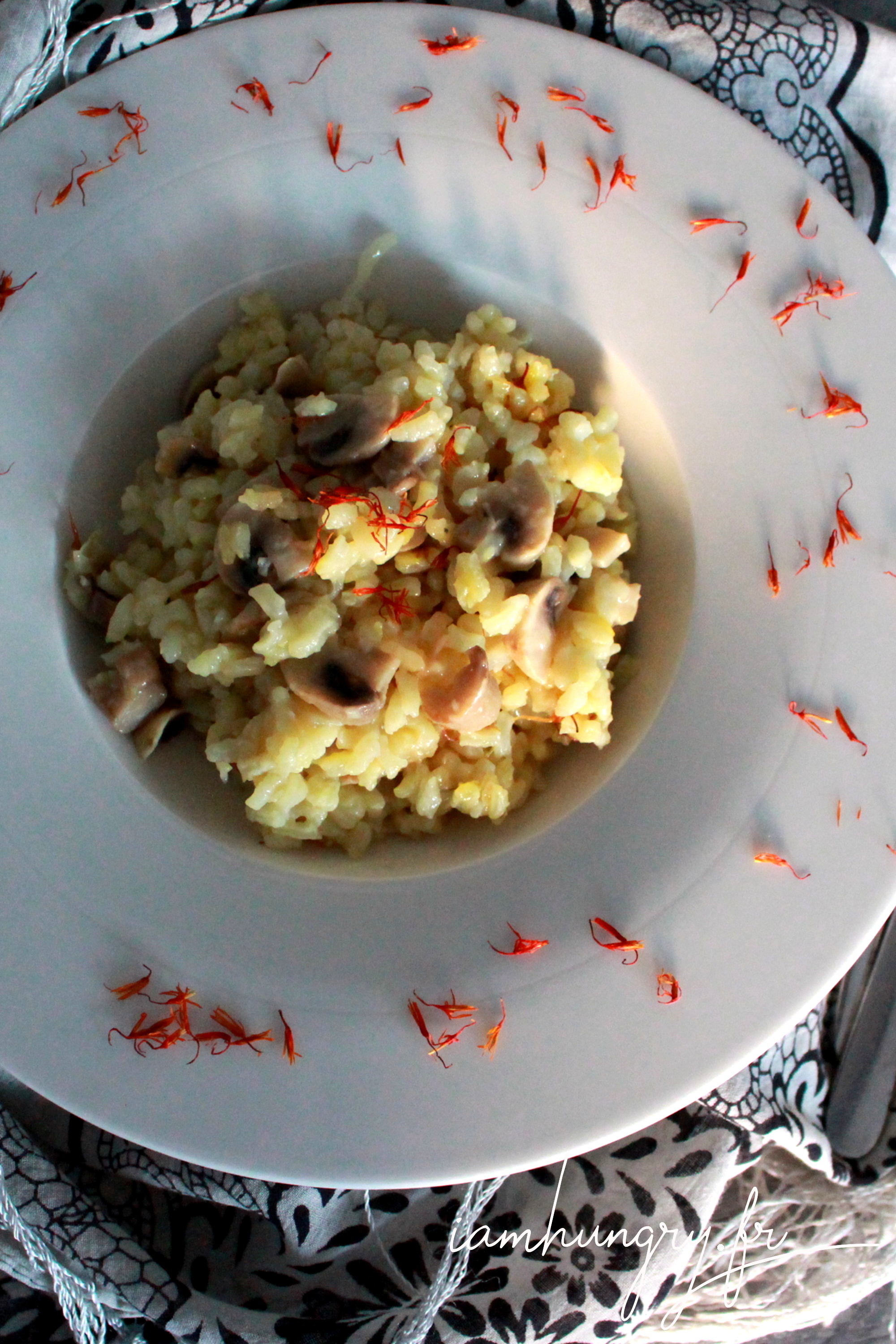 Risotto au safran et aux champignons- IAMHUNGRY